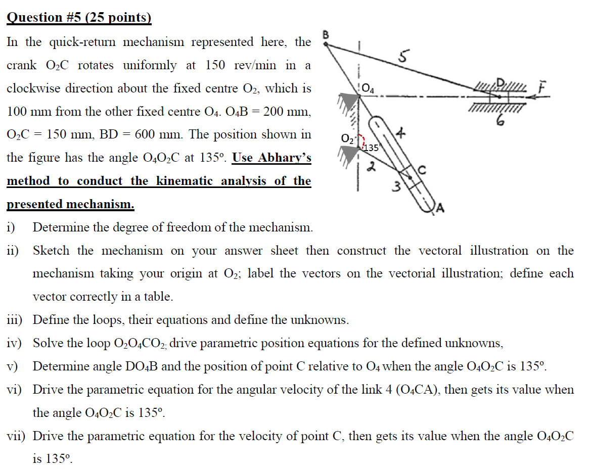 Solved Question #5 ( 25 ﻿points)In ﻿the quick-return | Chegg.com