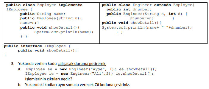 Solved public interface IEmployee \{ public void | Chegg.com