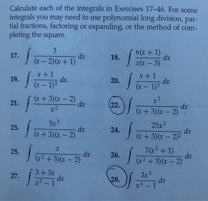 Solved Calculate each of the integrals in Exercises 17-46. | Chegg.com