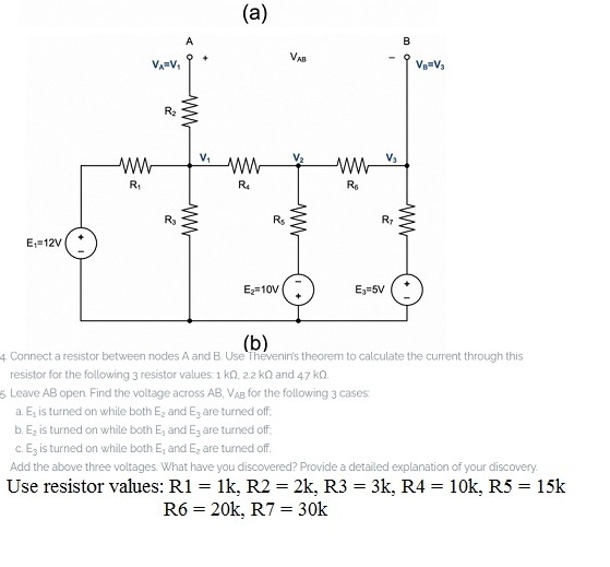 Solved (a) (b) Connect a resistor between nodes A and B. Use | Chegg.com