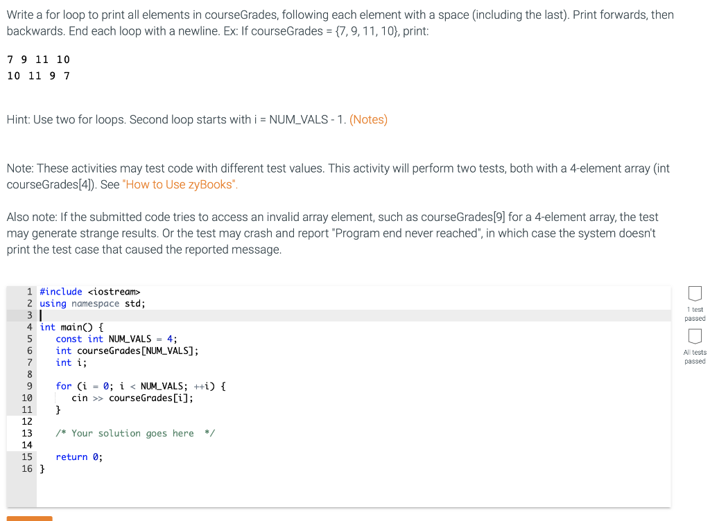  Solved Write Loop Print Elements Coursegrades Following Element Space Including Last Print 