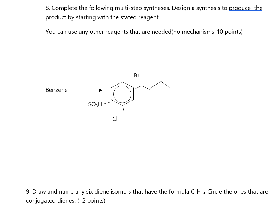 Solved 8. Complete the following multi-step syntheses. | Chegg.com