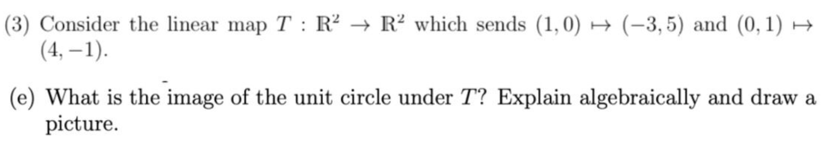 Solved (3) Consider the linear map T : R² + R² which sends | Chegg.com