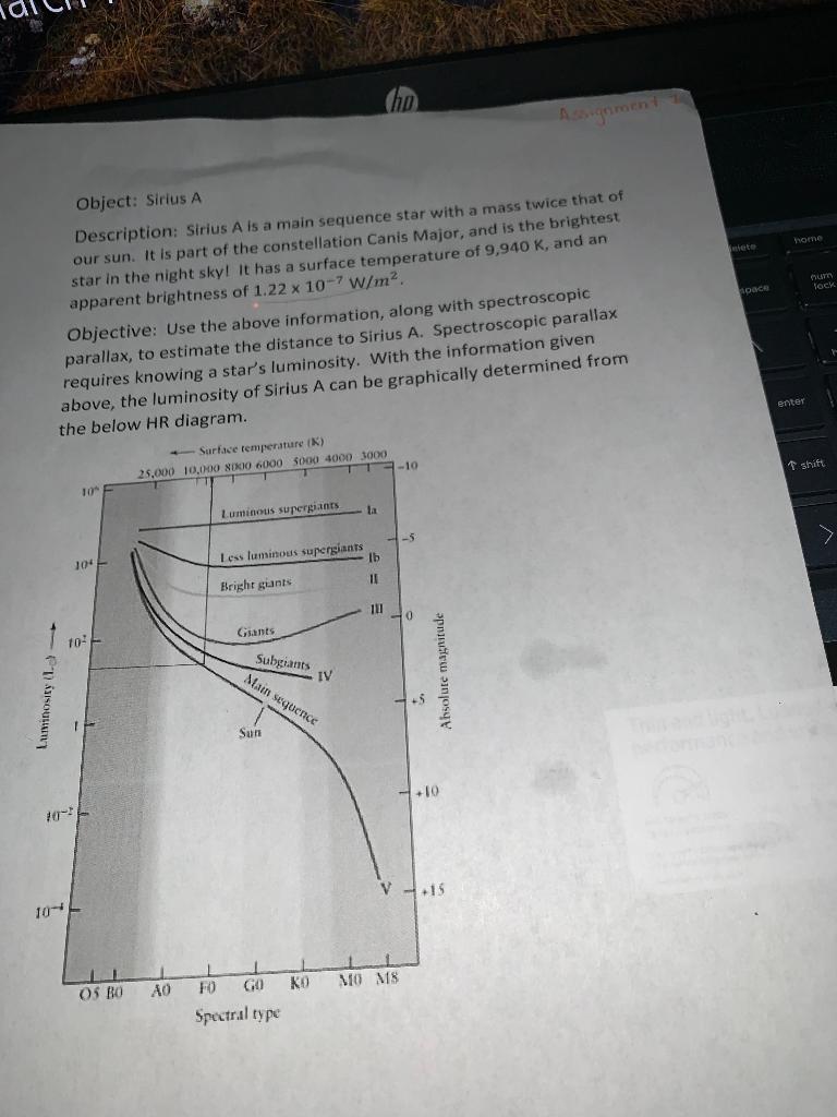 Solved Cosmic Distance Latter Project hance The "Cosmic | Chegg.com