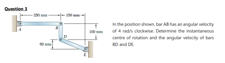 Solved In the position shown, bar AB has an angular velocity | Chegg.com