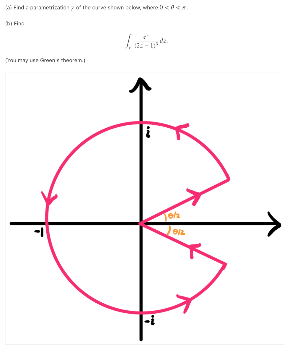 Solved (a) Find a parametrization y of the curve shown | Chegg.com
