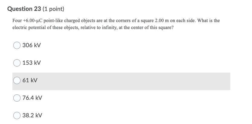 Solved Question 22 (1 point) Three point-like objects with | Chegg.com