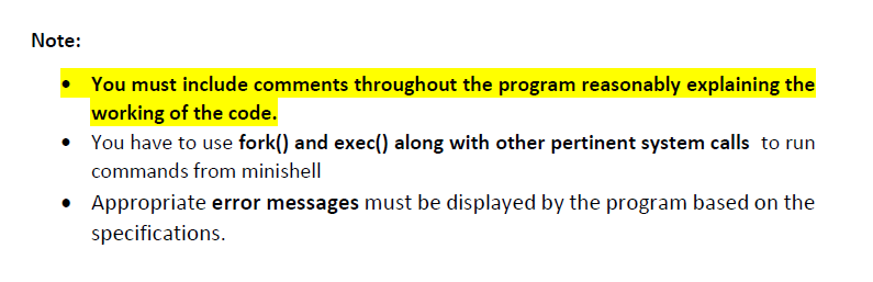 Solved Write a C program shell23s (mshell\$) that goes into | Chegg.com