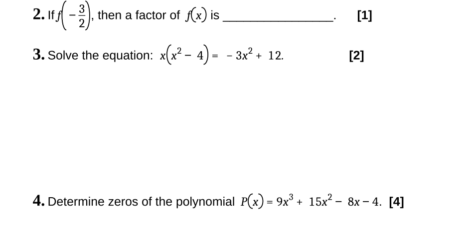 Solved If f(-32), ﻿then a factor of f(x) ﻿is.Solve the | Chegg.com