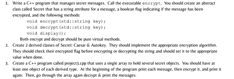 Solved 1 Write A C Program That Manages Secret Messages