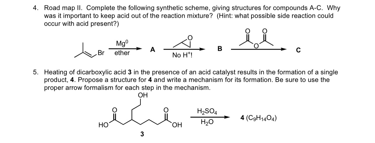 Solved Road map II. Complete the following synthetic scheme, | Chegg.com