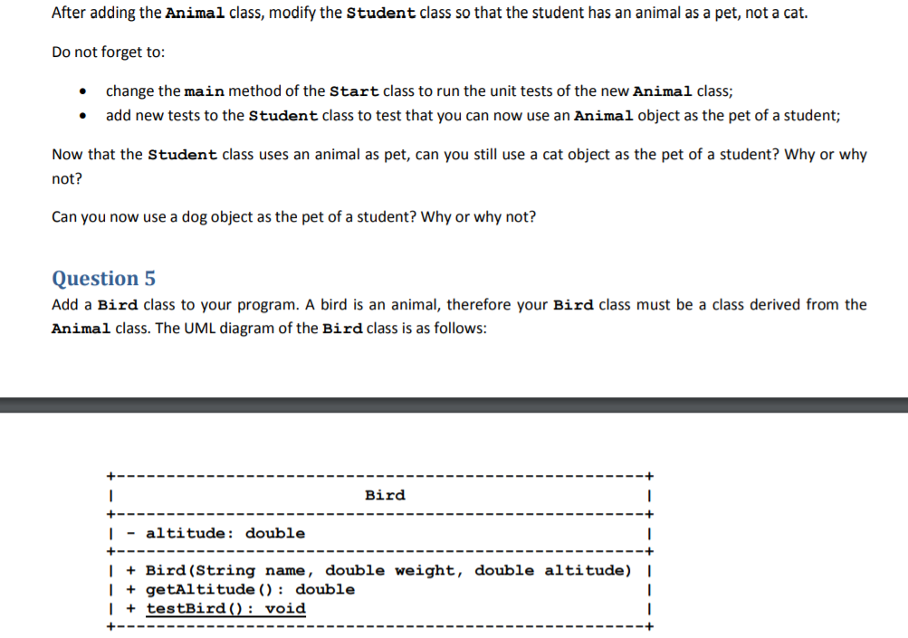 Solved Question 1 Create A Class A Class Cat With The 