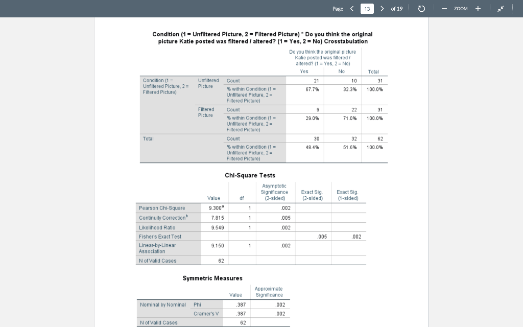 Solved Page of 19 ZOOM Chi Square Crash Course Quiz Part | Chegg.com