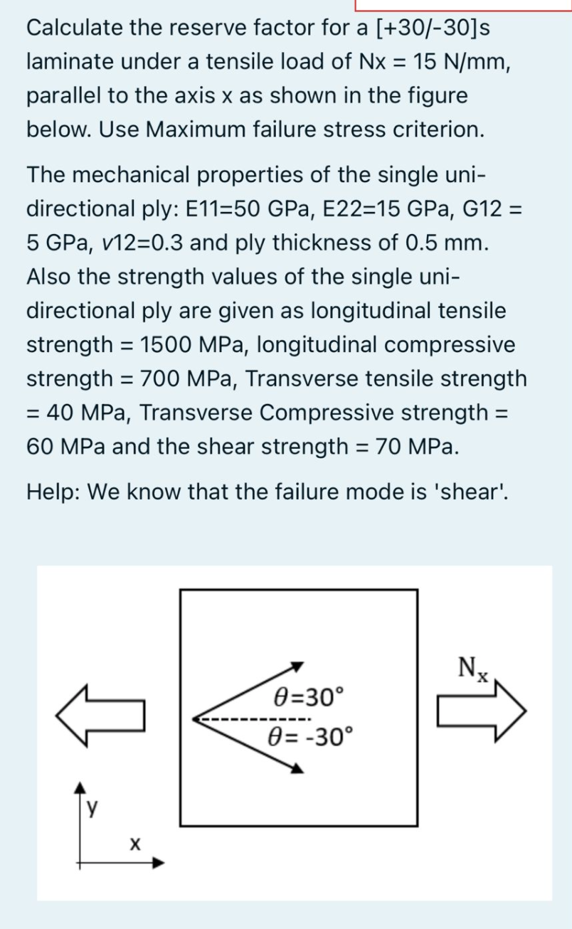 Solved calculate the reserve factor for a [+30/-30]s | Chegg.com