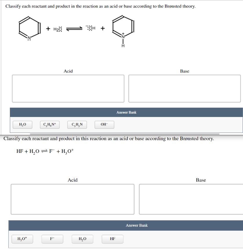 Solved Classify each reactant and product in the reaction as | Chegg.com