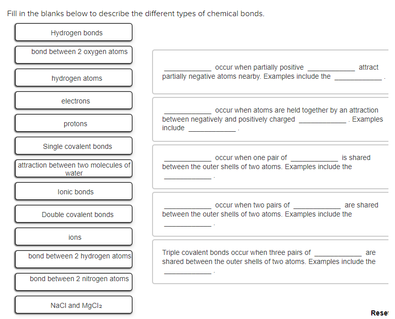 Solved Fill in the blanks below to describe the different | Chegg.com
