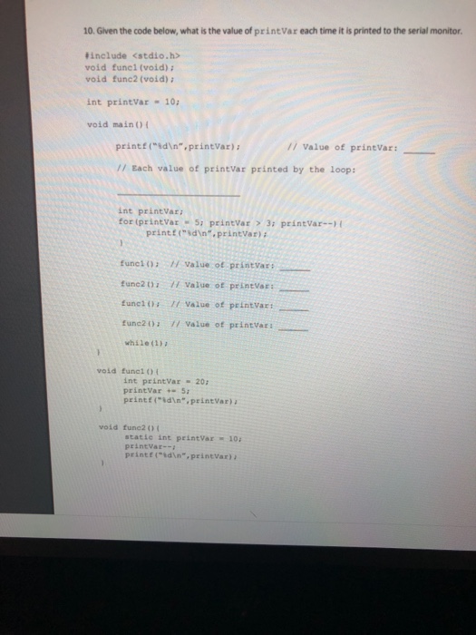 Solved 10. Given the code below, what is the value of | Chegg.com