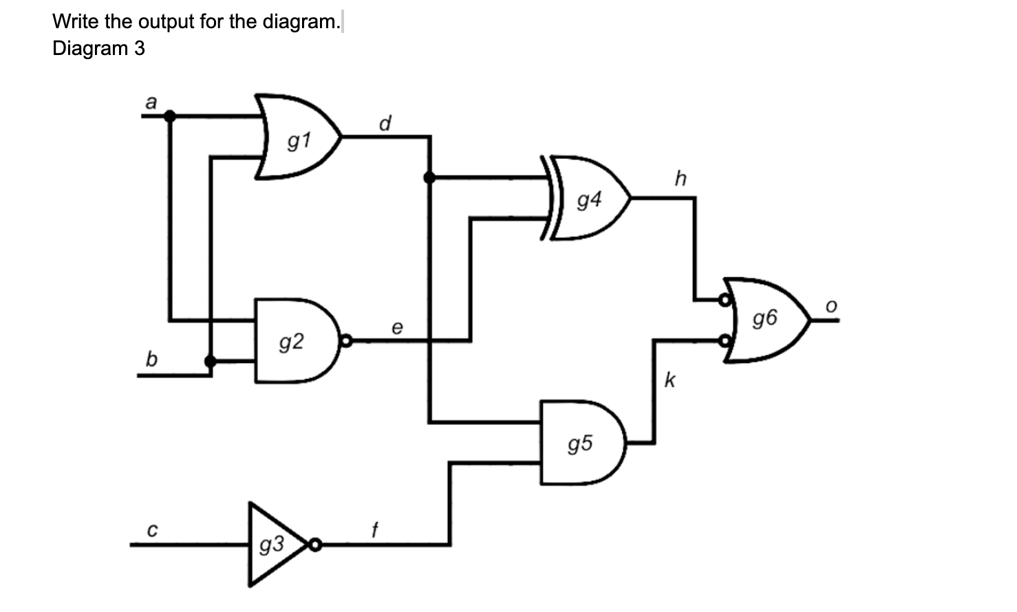 Solved Write the output for the diagram. Diagram 3 | Chegg.com