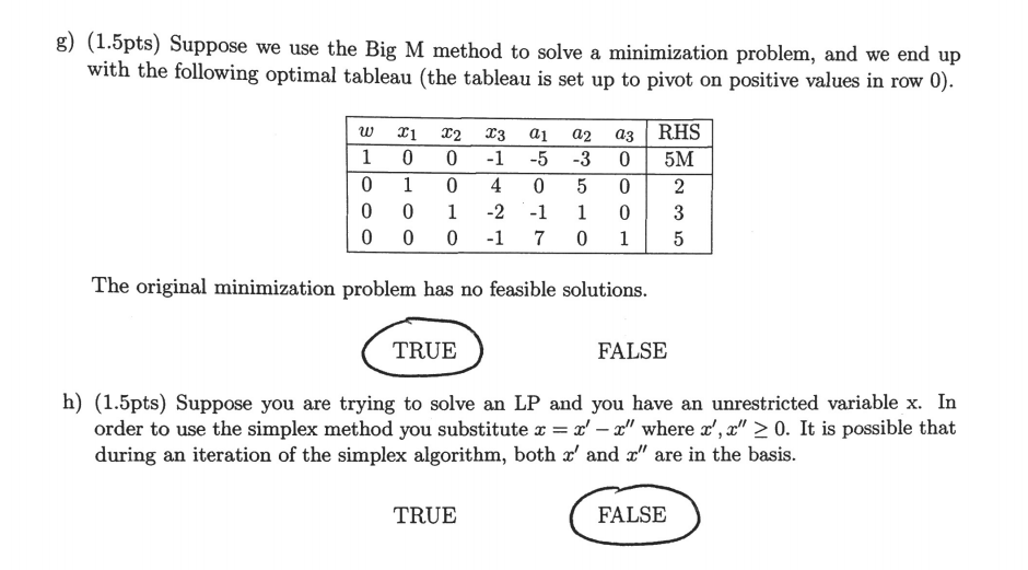 Solved Circle TRUE or FALSE below each statement as | Chegg.com