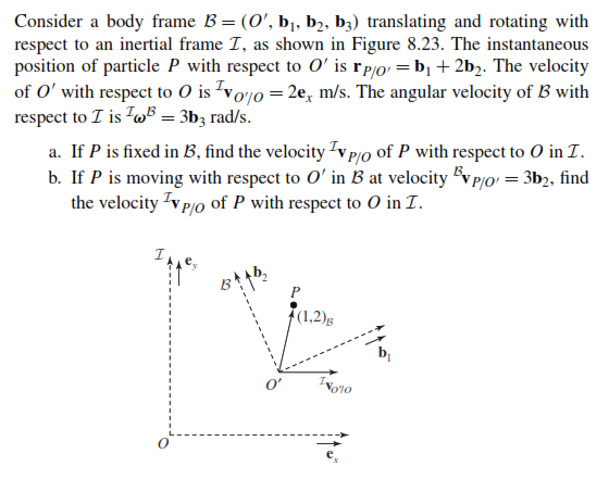 Solved Consider a body frame B = (O', bi, b2, bz) | Chegg.com