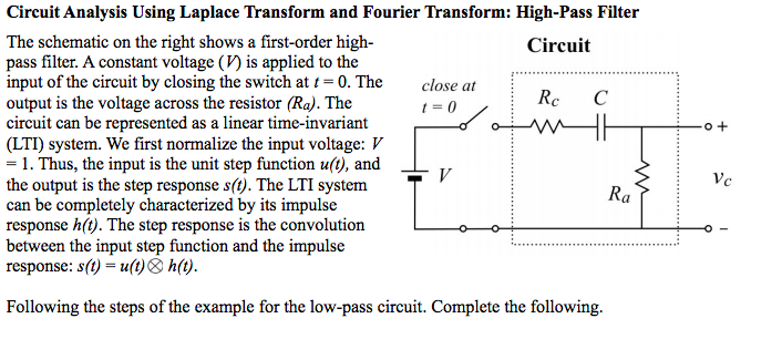 Solved Circuit Analysis Using Laplace Transform and Fourier | Chegg.com