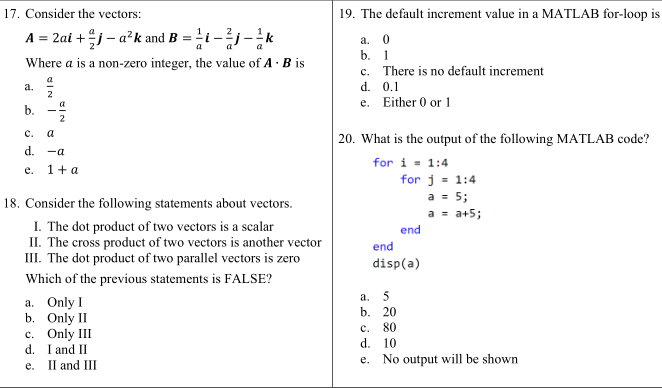 Solved 17. Consider the vectors: A = 2ai + j - ak and B = -2 | Chegg.com