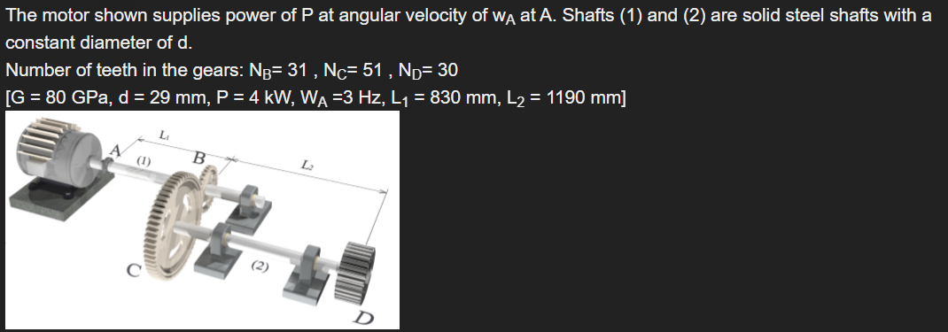 Solved A)Determine the torque in shaft 1. Nm B)Determine the | Chegg.com