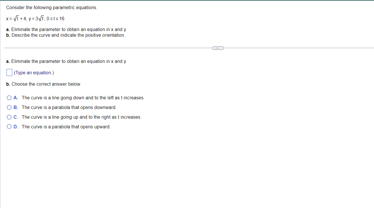 Solved Consider the following parametric | Chegg.com