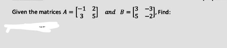 Solved AB = A - B = The inverse of the matrix B 5A = The | Chegg.com
