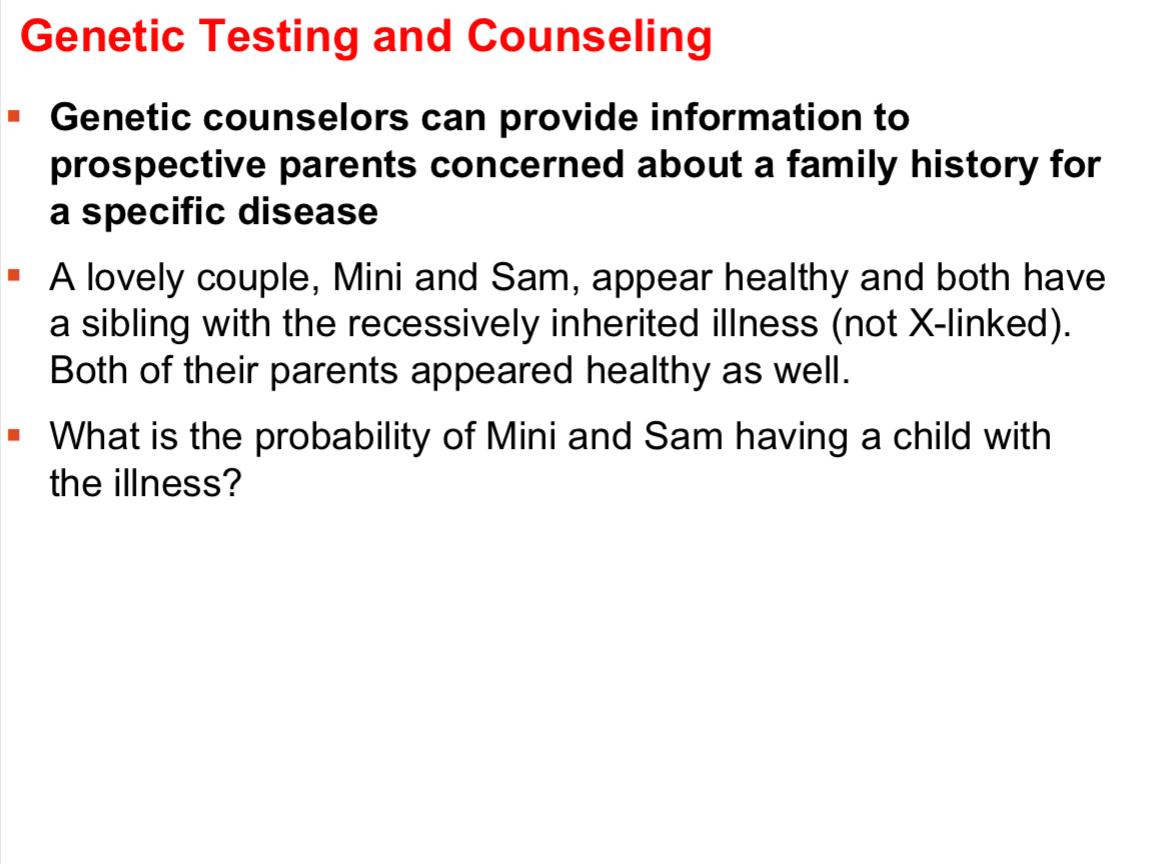 Solved Genetic Testing and Counseling Genetic counselors can | Chegg.com