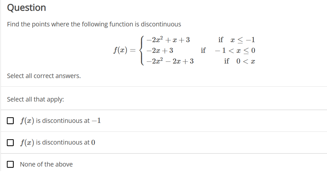 Solved Find the points where the following function is | Chegg.com