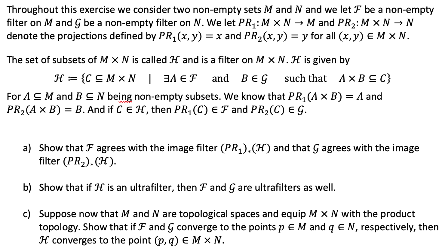 Throughout this exercise we consider two non-empty | Chegg.com