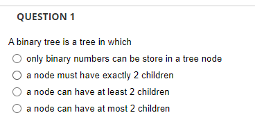Solved A binary tree is a tree in which only binary numbers | Chegg.com