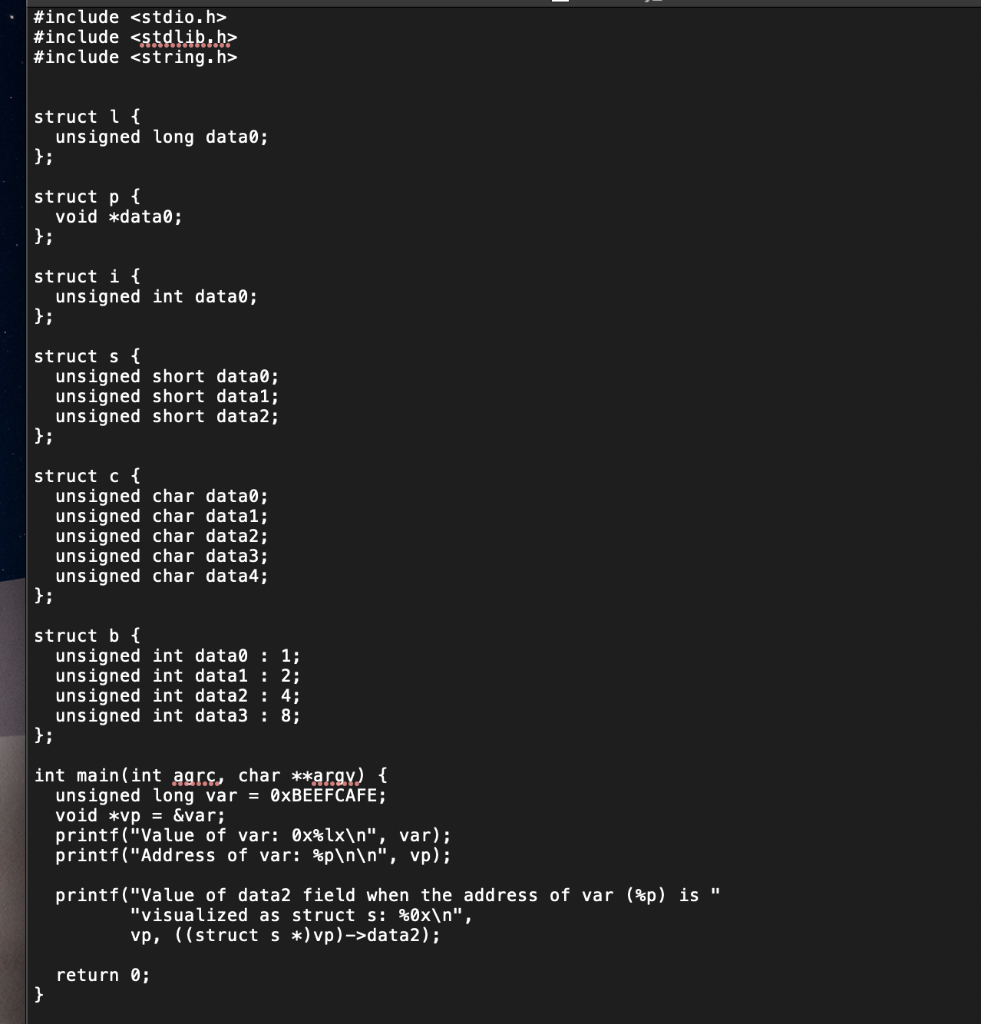 Solved In A Single C Statement Use Struct C To Assign Th