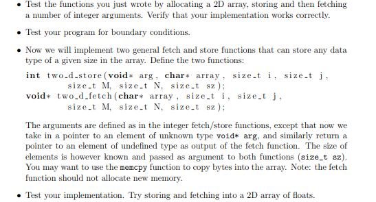 Solved In this task you will implement storage and fetching | Chegg.com