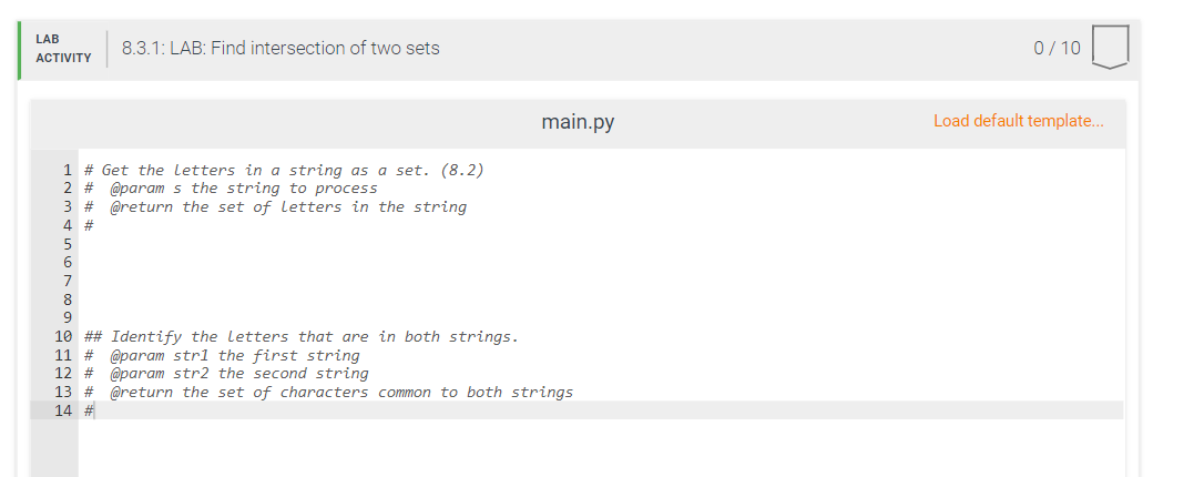 Solved Rewrite the function def letters (s) from Lab 8.2 | Chegg.com