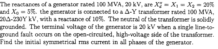 Solved The reactances of a generator rated 100MVA,20kV, are | Chegg.com