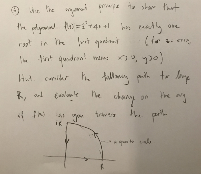 Solved (6) Use the argument principle to show that the | Chegg.com