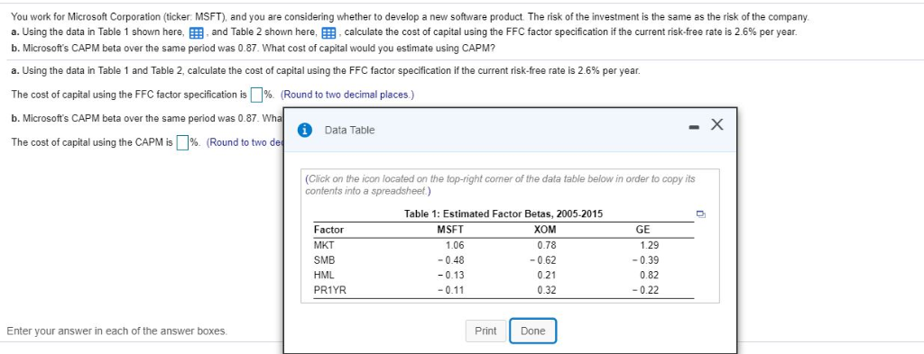 You work for Microsoft Corporation (ticker: MSFT), | Chegg.com