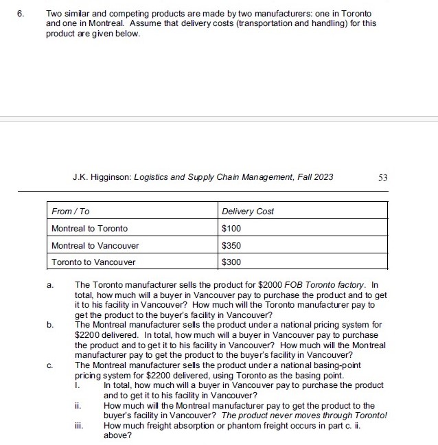 Solved 6. Two similar and competing products are made by two | Chegg.com