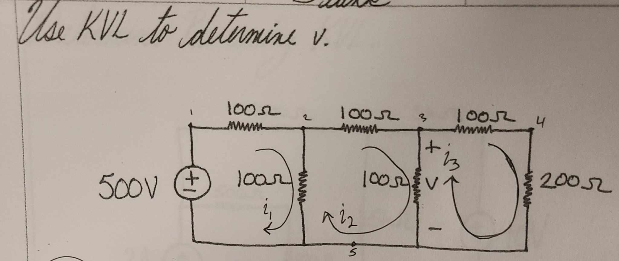 Solved Use KVL to determine V. can you please also explain | Chegg.com
