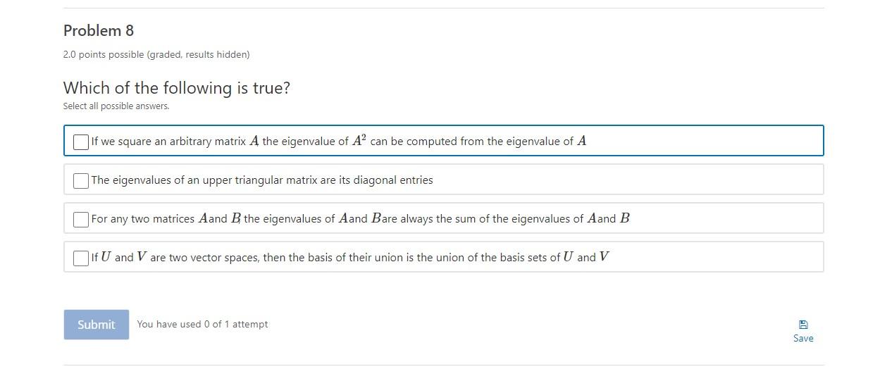 Solved Problem 1 2.0 points possible (graded, results | Chegg.com