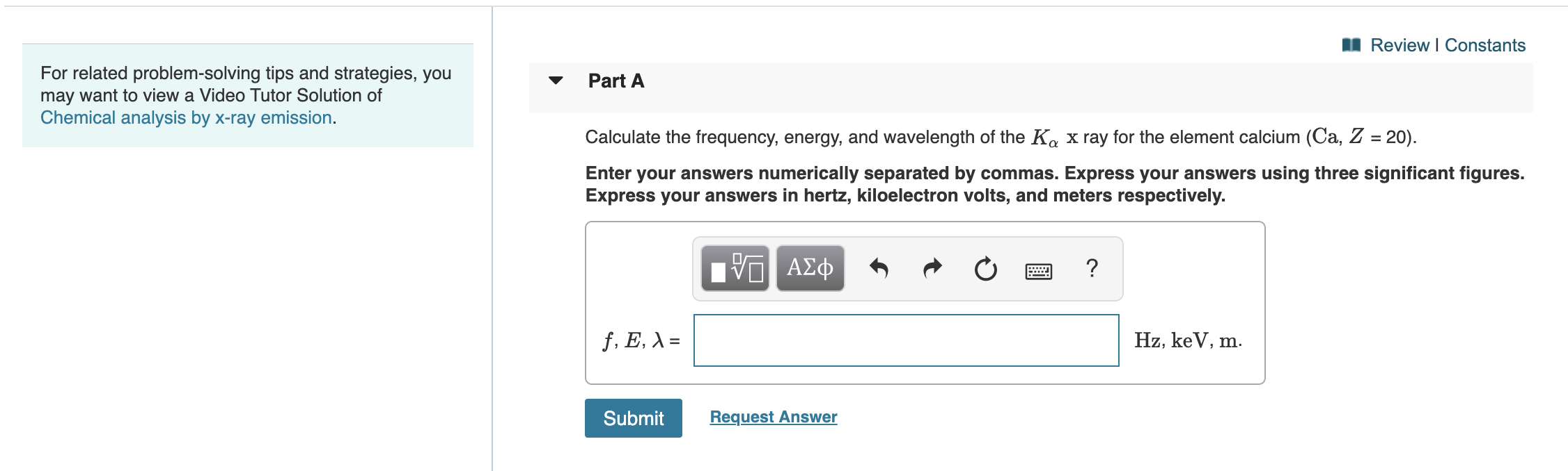 Solved A Review | Constants Part A For related | Chegg.com