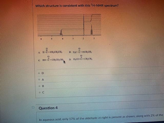 Solved Which structure is consistent with this 'H-NMR | Chegg.com