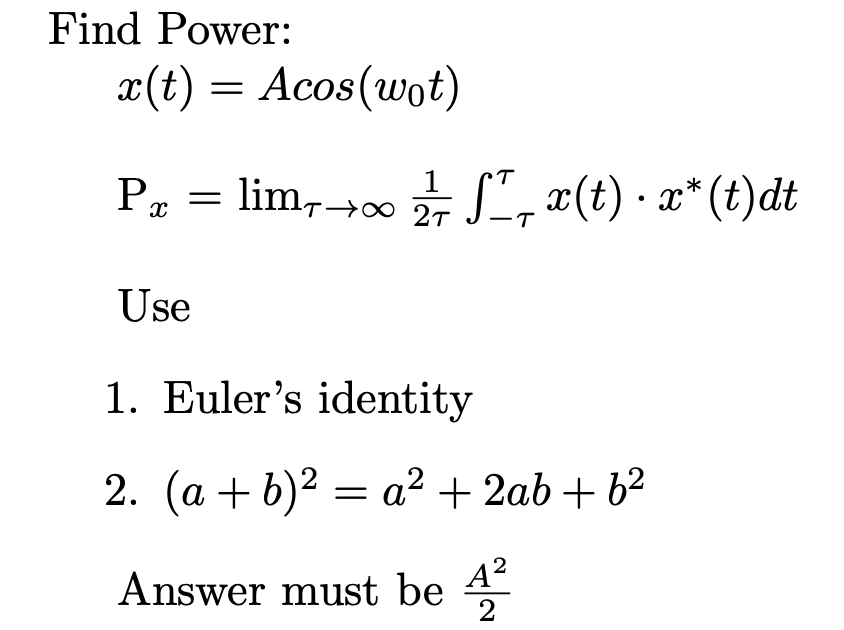 Solved Find Power: | Chegg.com