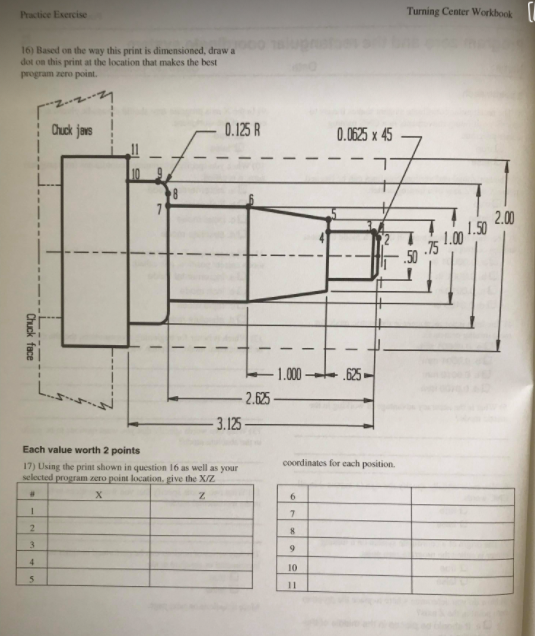 Solved Practice Exercise Turning Center Workbook 16) Based | Chegg.com