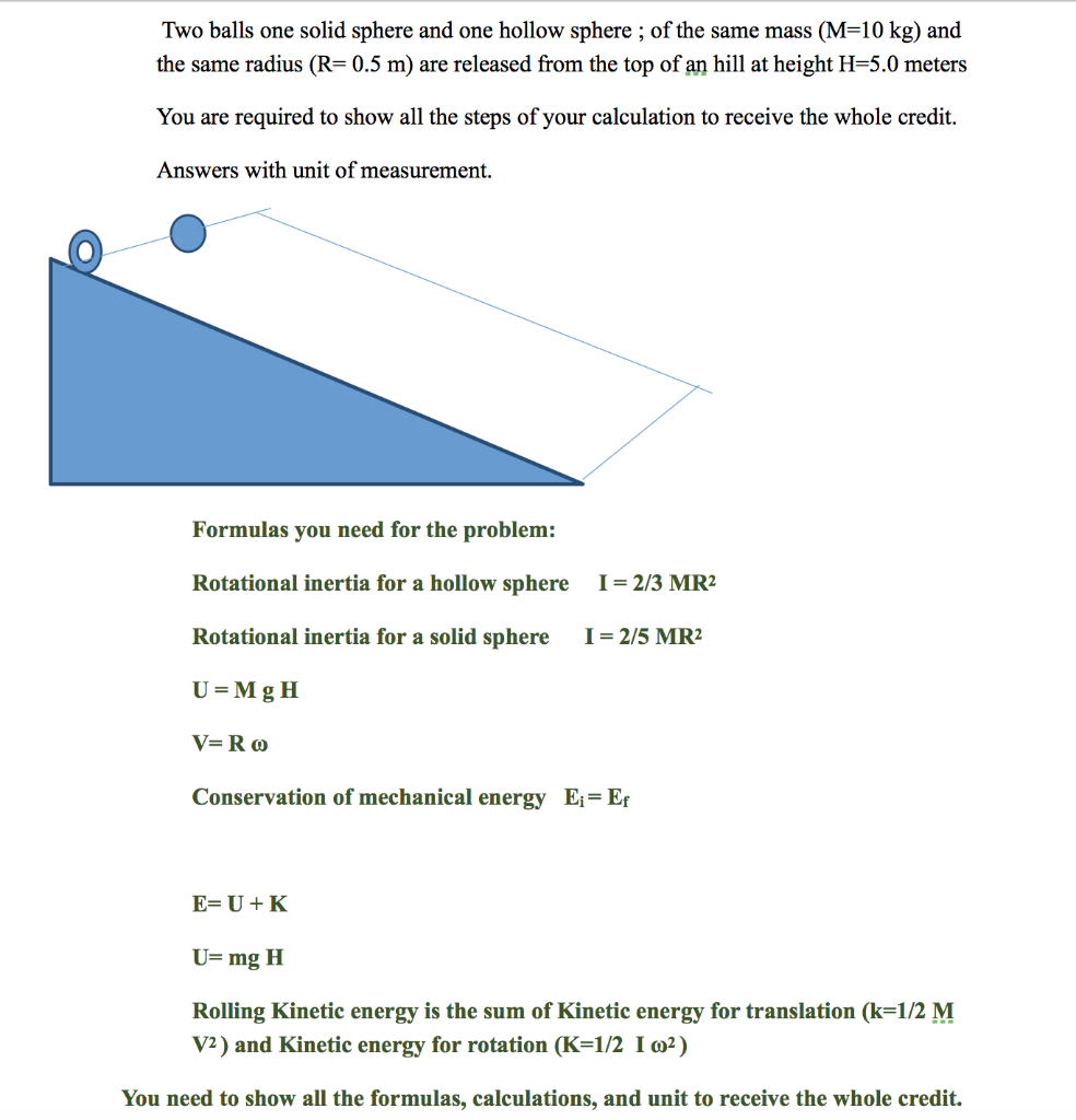 Solved a. Calculate the rotational inertia of the two balls. | Chegg.com