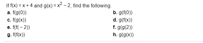 Solved For the given functions, find the domains and ranges | Chegg.com