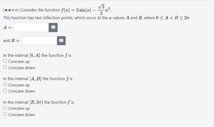 Solved This function has two inflection points, which occur | Chegg.com