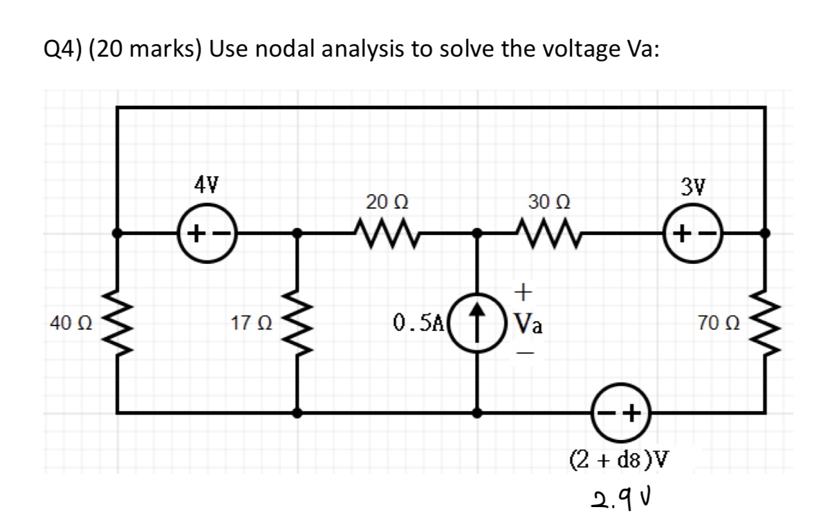 Solved Q4 20 Marks Use Nodal Analysis To Solve The 